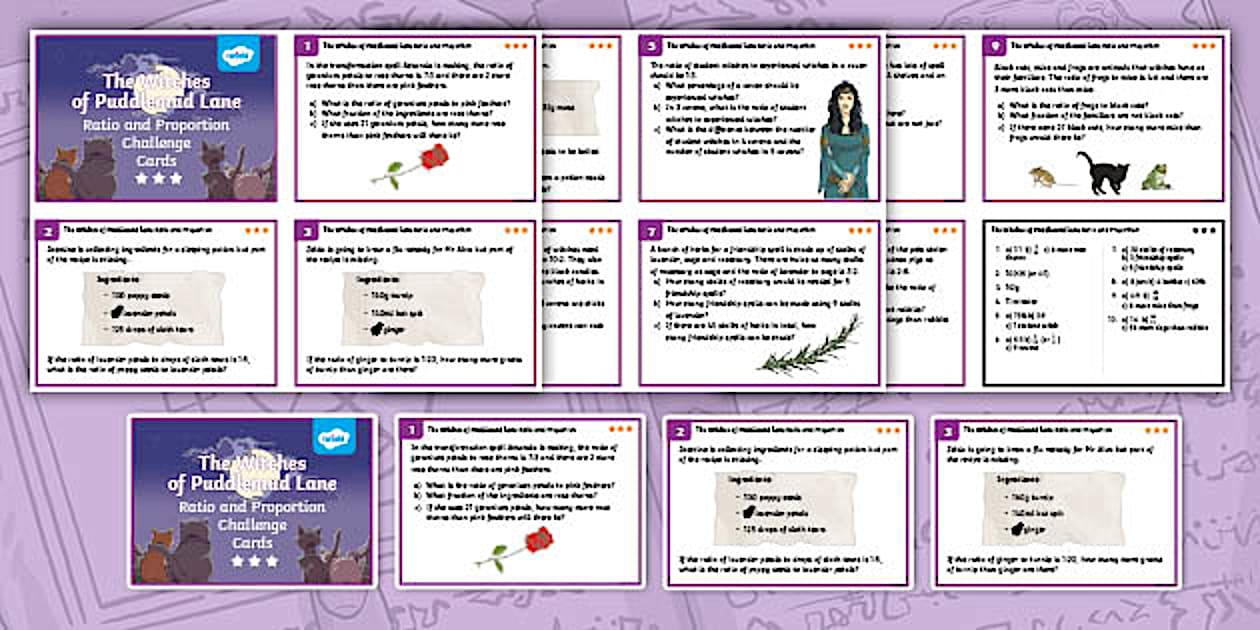 👉 'The Witches of Puddlemud Lane' Ratio and Proportion Cards
